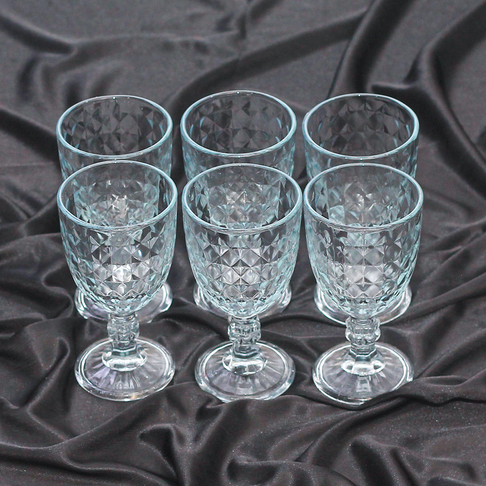 Toyo Nasic Royal Diamond Goblet Glass Set of 6pcs | Shaheen's Store