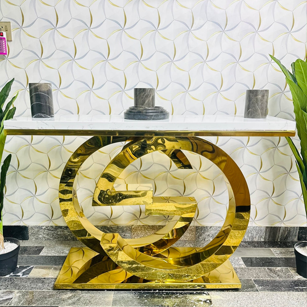 Modern glamorous golden console – Shaheen's Store